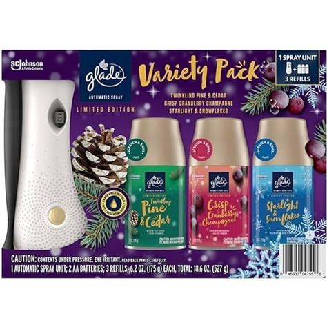 Glade Automatic Spray Air Freshener 1 Holder 3 Refills Mixed