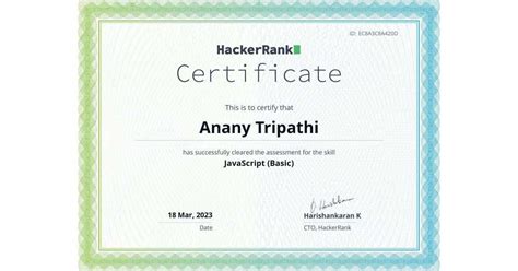 Anany Tripathi On Linkedin Hackerrank Skill Certificate