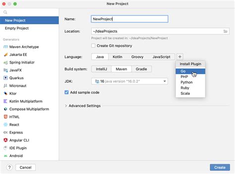 Create A New Project Intellij Idea