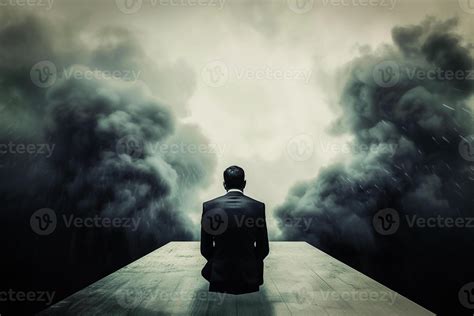 Ai Generated Surreal Depressed Office Man Suffered From Mental Illness