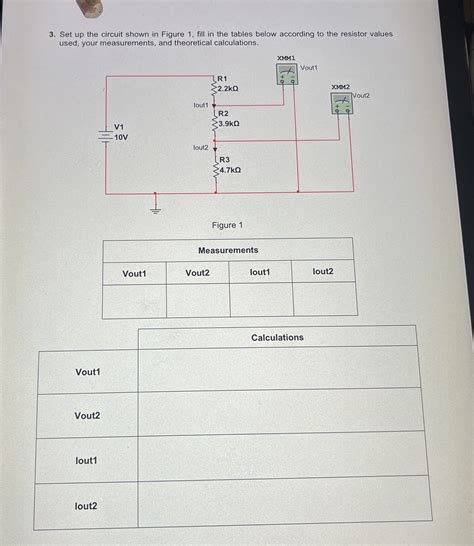Solved Set Up The Circuit Shown In Figure 1 ﻿fill In The
