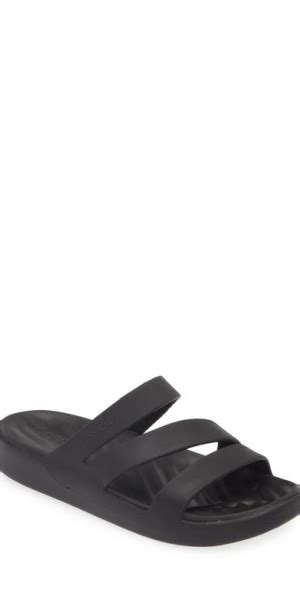 Crocs Getaway Strappy Slide Sandal In Black