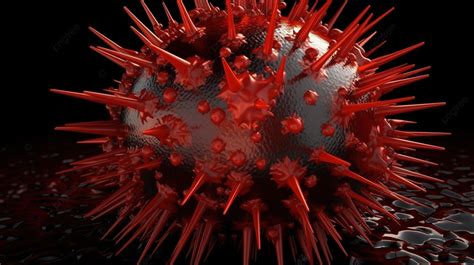 Red Virus In 3d Background Infection Bacteria Background Virus