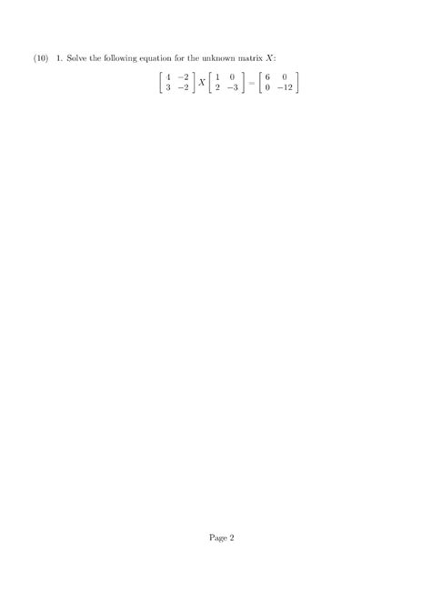 Solved 10 1 Solve The Following Equation For The Unknown