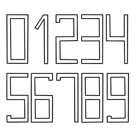 Premium Vector Rectangular Capital Outline Black Digits Numbers Font
