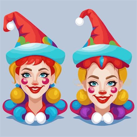 Premium Vector Women With Clown Vector On A White Background