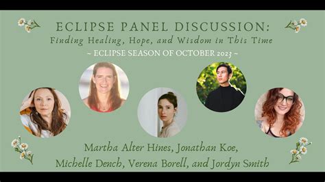 Eclipse Panel Discussion Jonathan Koe Michelle Dench Verena Borell
