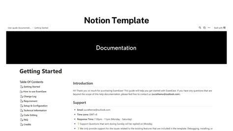 notion template user guide documentation