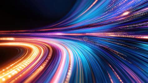 Creating Data Digital Flowing Through Cyberspace Tunnel Abstract Background Stream A Futuristic