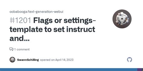 flags or settings template to set instruct and instruction template on startup · issue 1201