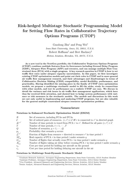 Pdf Risk Hedged Multistage Stochastic Programming Model For Setting Flow Rates In