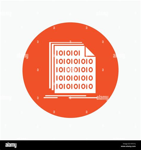 Binary Code Coding Data Document White Glyph Icon In Circle Vector