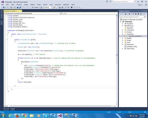 Bind Data In Webgrid Control Using Stored Procedure In Aspnet Mvc 40 And Sql Server