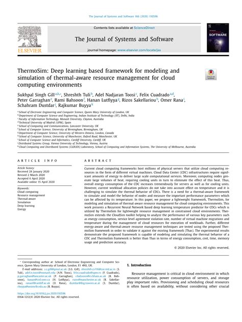 Thermosim Deep Learning Based Framework For Modeling And Simulation Of Thermal Aware Resource