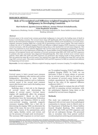 Role Of T2 Weighted And Diffusion Weighted Imaging In Cervical