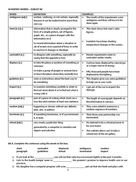 Academic Words Sublist 82 Pdf Ambiguity