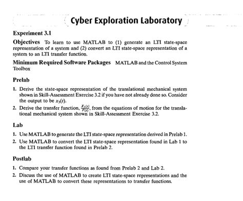 Solved Experiment 31 Objectives To Learn To Use Matlab To