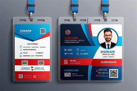 현대적이고 깨한 비즈니스 Id 카드 템플릿 전문적인 Id 카드 디자인 템블릿 프리미엄 Ai 생성 이미지