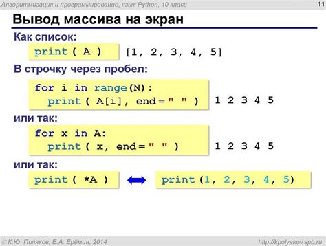 Как добавить пробел при выводе в Python лучшие способы