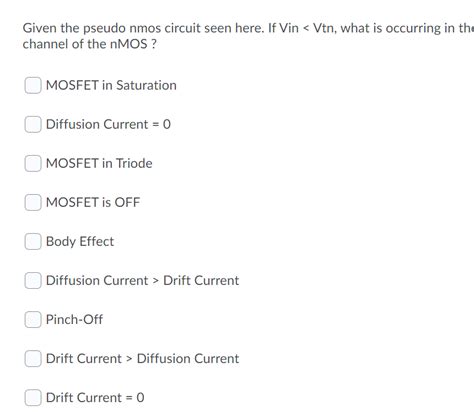Solved 5v Мр V Out Mn Given The Pseudo Nmos Circuit Seen