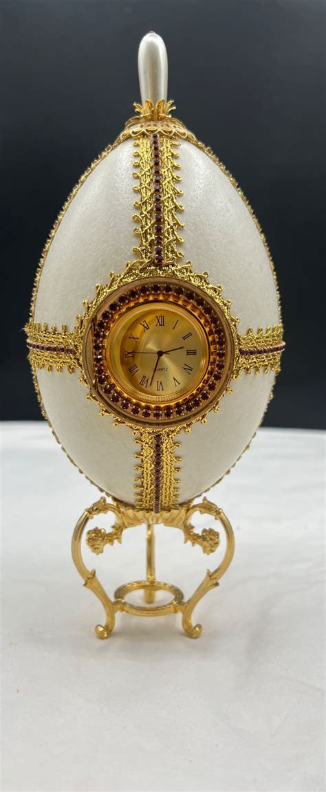 Vintage Ostrich Faberge Egg Clock Sunrise Estate Services Ltd