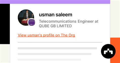 usman saleem telecommunications engineer at qube gb limited the org