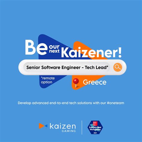 Kaizen Gaming On Linkedin Senior Software Engineer Tech Lead