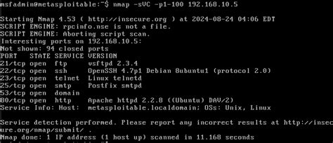 Diving Into Metasploitable Ports Using Nmap By Da Jester Aug 2024