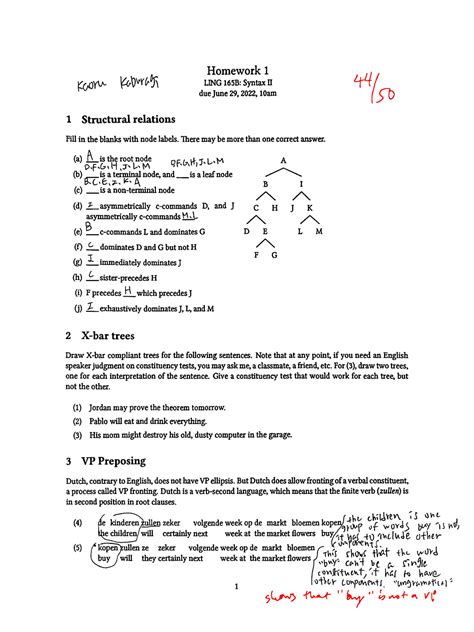 SOLUTION Draw X Bar Trees For The Following Sentences Syntactic Trees Draw Syntactic Trees For