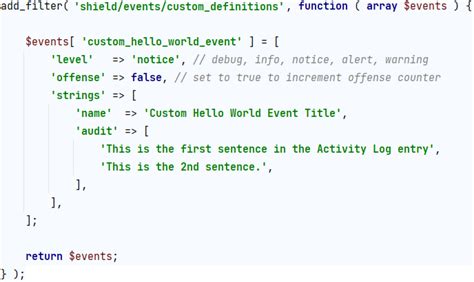 Extend Activity Log With Custom Events Shield Security For Wordpress Knowledge Base
