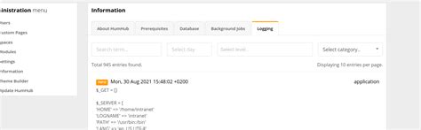 logging shows not entries · issue 5265 · humhub humhub · github