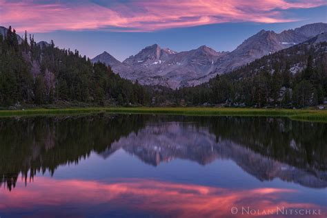 Grass Lake Sunset Little Lakes Valley Inyo National Forest California
