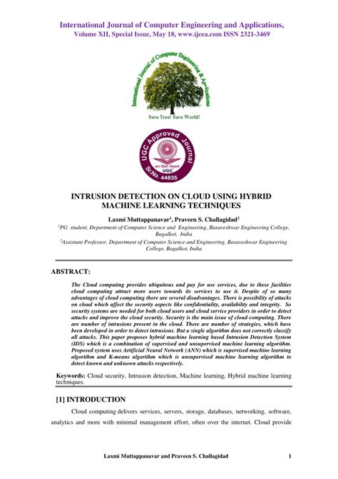 PDF INTRUSION DETECTION ON CLOUD USING HYBRID MACHINE LEARNING TECHNIQUES