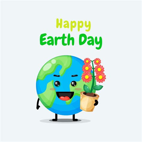 Cute Earth Characters Wish You A Happy Earth Day 2238823 Vector Art At Vecteezy