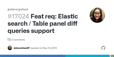 feat req elastic search table panel diff queries support · issue
