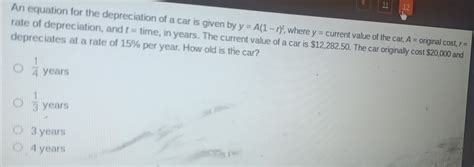 Solved 11 12 Rate Of Depreciation And T An Equation For The