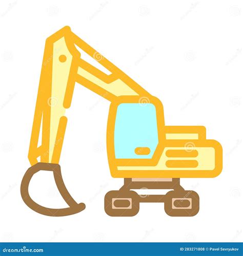 Concrete Pumper Civil Engineer Color Icon Vector Illustration Stock