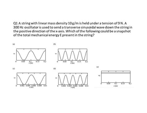 solved a string with linear mass density 10 g m is held