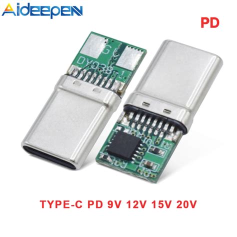 Aideeepn Usb C Pd Qc Trigger V V V V Dc Adjustable Voltage Power Module A Type C Male