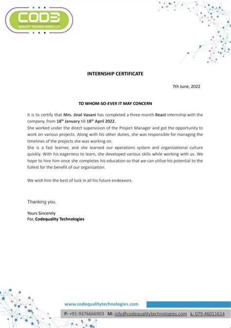 Jinal Vasani On Linkedin Reactjs Internshipcompleted