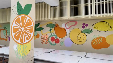 Фрукты рисунок на стене Роспись стен столовой кафе в 2024 г Роспись стен Рисунок Фрукты