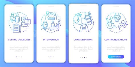 Blue Gradient Mobile App Page Screen For Pulmonary Rehabilitation Process Onboarding Vector
