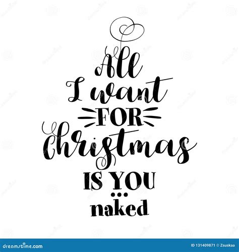 All I Want For Christmas Is You Naked Stock Vector Illustration