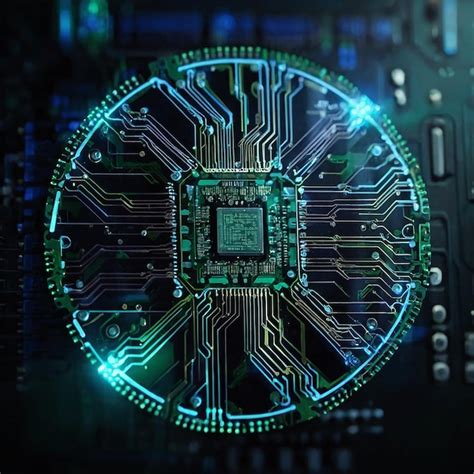 Advanced Technology Concept Visualization Circuit Board Cpu Processor Microchip Premium Ai