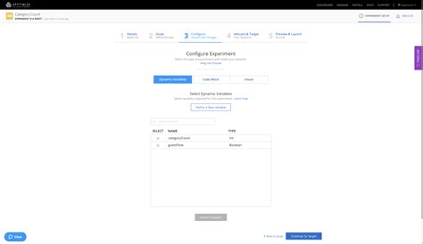 dynamic variable a b experiments — apptimize documentation