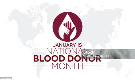전국 헌혈자의 달 벡터 템플릿입니다 헌혈과 의료지원으로 생명을 구하다 일러스트레이션 배경 배너 카드 포스터 디자인 1월에 대한 스톡 벡터 아트 및 기타 이미지 Istock