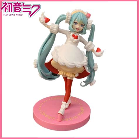 17cm 애니메이션 카와이 하츠네 미쿠 피규어 달콤한 딸기 미쿠 Pvc 액션 피규어 모델 동상 소장용 어린이 장난감 할로윈 선물 Aliexpress