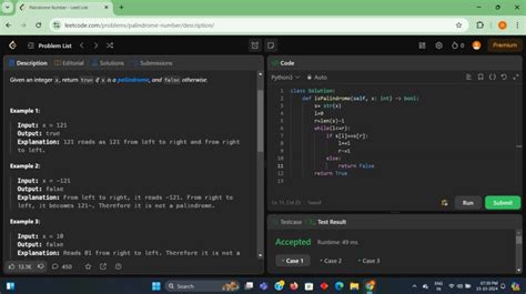 Codingchallenge Python Leetcode Problemsolving Palindrome Rithaj S