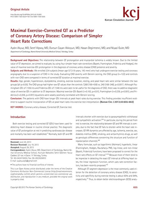 Pdf Usefulness Of Maximal Exercise Corrected Qt As A Predictor Of
