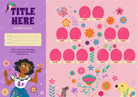 Рабочая таблица семейного дерева Encanto Premium Disney Template